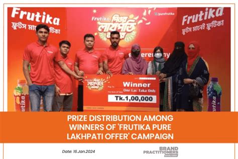 Prize Distribution Among Winners Of Frutika Pure Lakhpati Offer Campaign Brand Practitioners