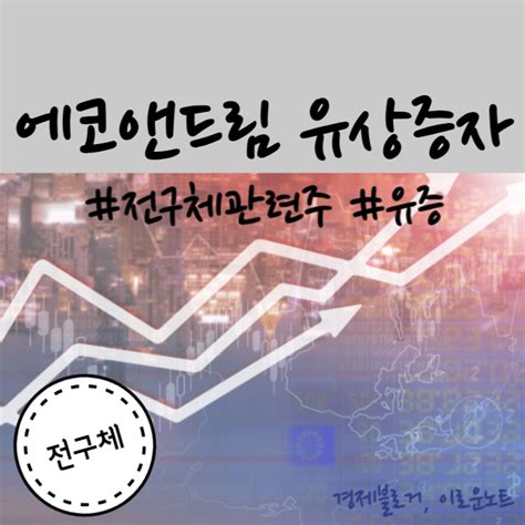 에코앤드림 유상증자 전망 및 신주배정일 네이버 블로그