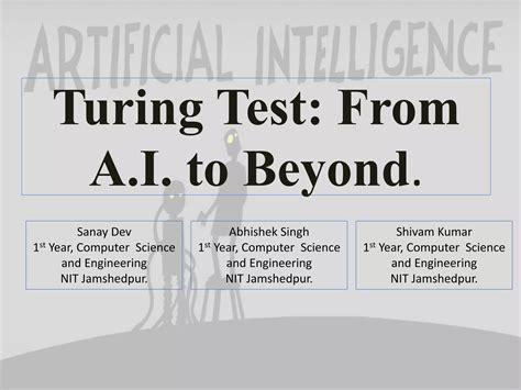 Turing Test From A I To Beyond Ppt