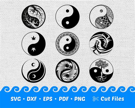 Yin Yang SVG Bundle Tree Of Life Ying Yang Clip Art Ying Etsy
