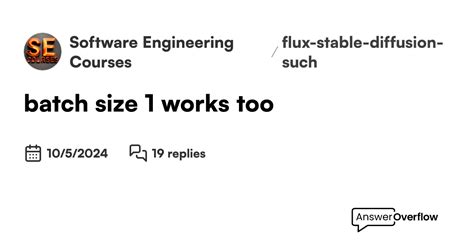 Batch Size 1 Works Too Software Engineering Courses Secourses