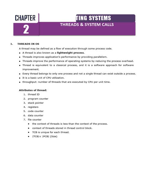 Os 2 Threads System Calls Pdf Thread Computing Process Computing