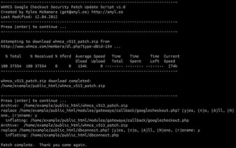 Linux Bash Script To Patch WHMCS Google Checkout Security Vulnerability SMyles