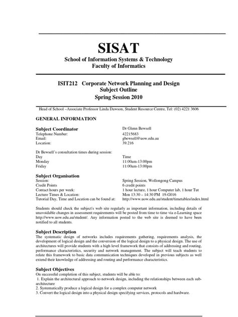 Isit212 Corporate Network Planning And Design Pdf Educational