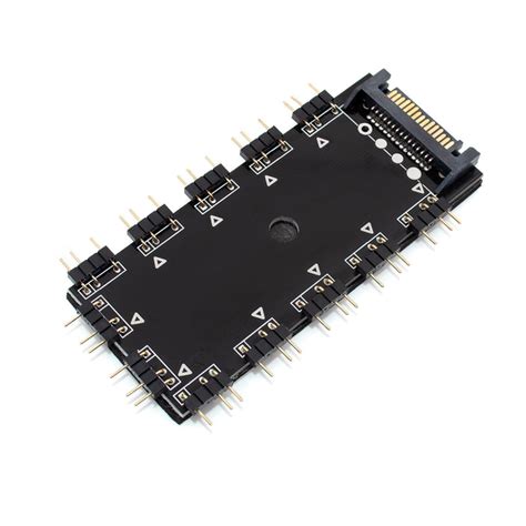 Хаб-разветвитель ARGB 5V/3pin питание SATA для ПК (ARGB Sync AURA ...