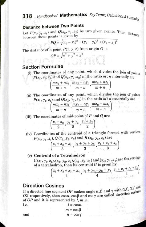 All Formulas Of 3d Geometry Class 12 Pdf