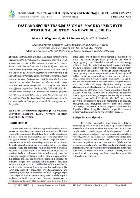 Fast And Secure Transmission Of Image By Using Byte Rotation Algorithm