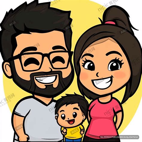 Ai创作图卡通全家福卡通照片 爸爸妈妈卡通 卡通爸爸妈妈 父母卡通形象 全家福卡通头像 卡通全家福 父母头像 手绘头像全家福 全家福卡通人物