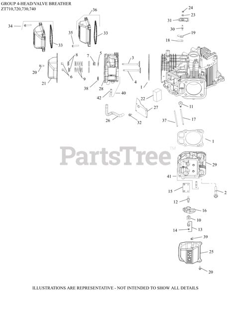 Kohler ZT740-3054 - Kohler Confidant Engine, Basic Version, 25hp, 747cc 04 CylinderHead/Breather ...
