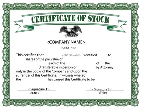 Stock Certificate Sample Emmamcintyrephotography Com