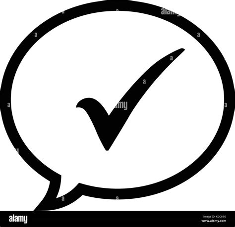 Check Mark Icon In A Black Speech Bubble Tick Symbol In Black Chat Bubble Icon Vector