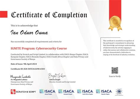 Cybersecurity Continuouslearning Isaca Techskills Ian Oduor