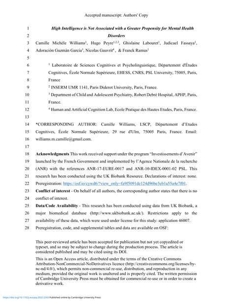 Pdf High Intelligence Is Not Associated With A Greater Propensity For