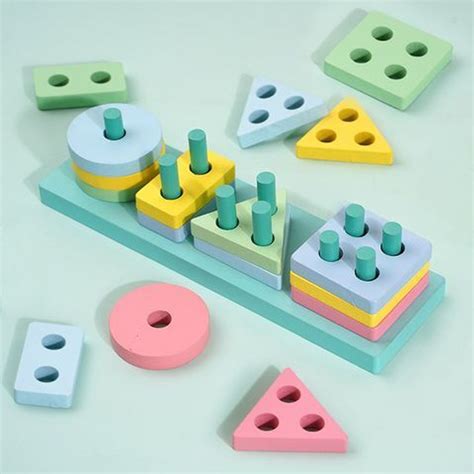 Febuluv 💕 Wooden Shape Sorting Blocks