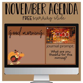EDITABLE FREE November Daily Slides Classroom Management Fall