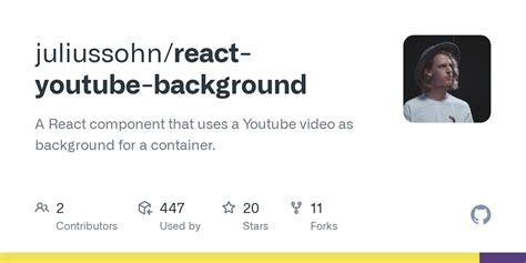 Github Juliussohnreact Youtube Background A React Component That Uses A Youtube Video As