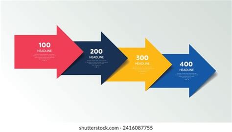 Four Step Arrow Template Presentation 4 Stock Vector Royalty Free 2416087755 Shutterstock