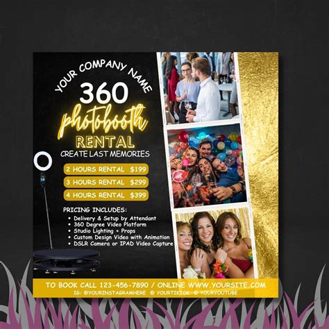 360 Photo Booth 360 Photo Booth Flyer Photo Booth Social Media Posts