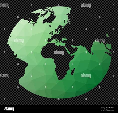 Low Poly World Map Modified Stereographic Miller Projection Polygonal Map Of The World On
