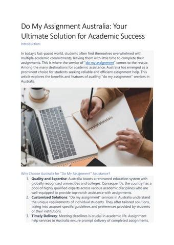 Do My Assignment Australia Your Ultimate Solution For Academic Success Issuu