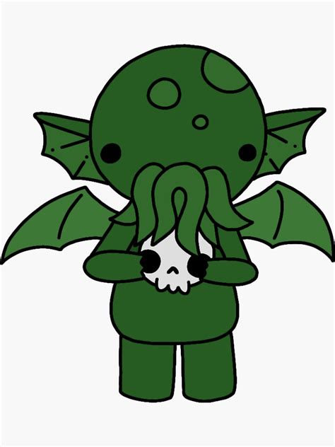 Chibi Cthulhu Sticker For Sale By Phocreations Redbubble