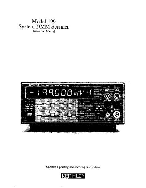 Keithley Model 199 Instruction Sch Service Manual Download Schematics Eeprom Repair Info For