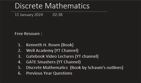 Discrete Mathematics Sources R Gatetard