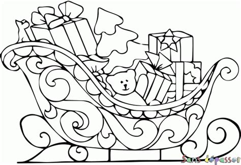 Coloriage Le traineau du Père Noël Sans Dépasser