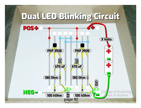 Dual LED Blinking Circuit PAPERCLIPTRONICS