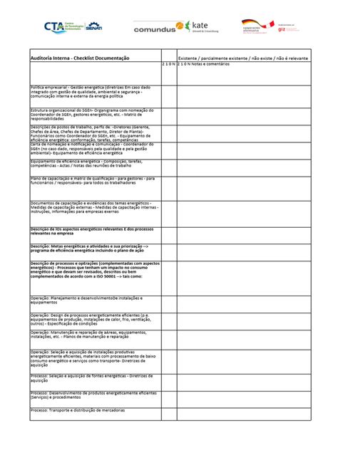351591605 Ficha Auditoria Interna Checklist Documentos 1 Download Grátis Pdf Uso Eficiente