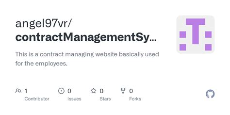GitHub Angel Vr ContractManagementSystem This Is A Contract Managing Website Basically Used