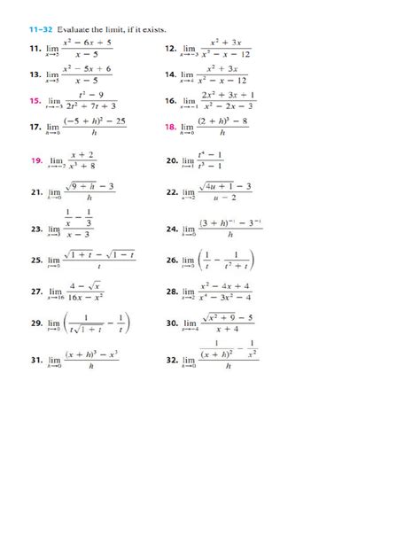 Evaluating Limits Pdf