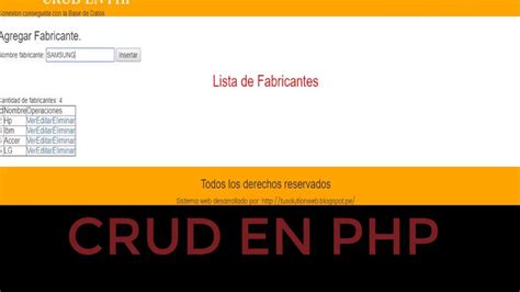 Crud Php Y Mysqlcodigo Fuente Php Y Mysql Youtube