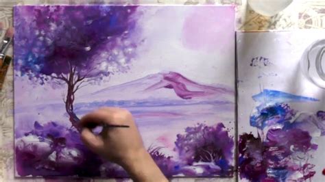 Живопись акриловыми красками Вечерний пейзаж Урок для начинающих художников Youtube
