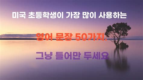 미국 초등학생이 가장 많이 사용하는 영어문장 50가지 쉬운영어 영어문장영어반복학습 Youtube