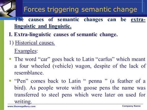 Semantic Change Semantic Change Semantic Change Changes