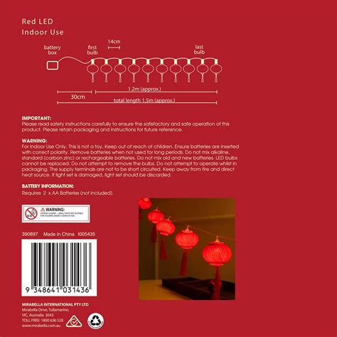 Mirabella Lunar New Year String Lights Lantern Each Woolworths
