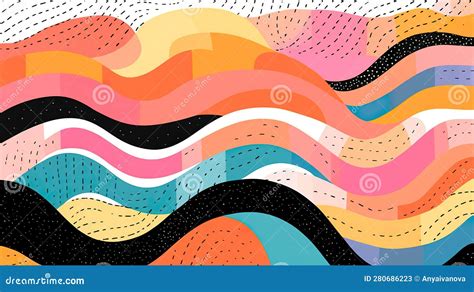 A Colorful Abstract Background With Wavy Lines Generative Ai Image Stock Image Image Of
