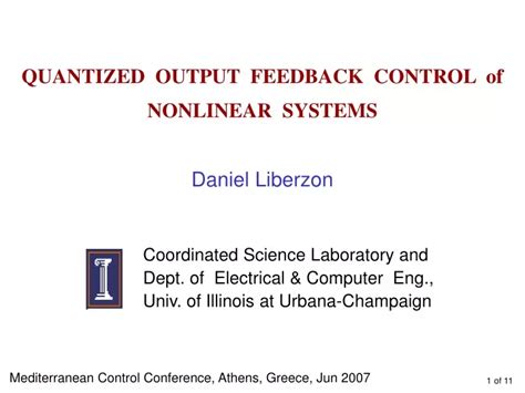 Ppt Quantized Output Feedback Control Analyzing The Effect Of