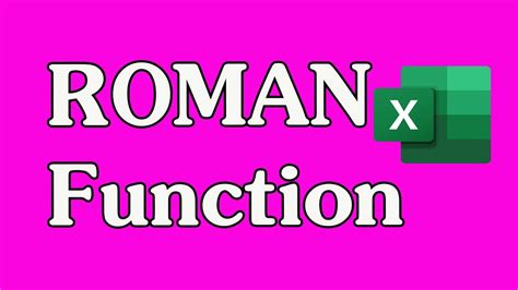 how to use the roman function in excel youtube