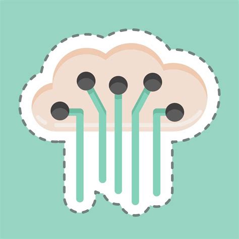 Sticker Line Cut Internet Of Things Related To Machine Learning Symbol