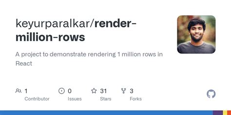 Github Keyurparalkarrender Million Rows A Project To Demonstrate Rendering 1 Million Rows In