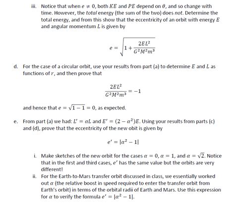 Solved Physics Of Orbits A Small Particle Of Mass M Is On A