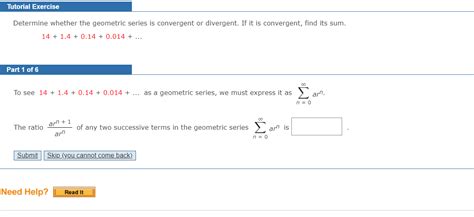 Solved Tutorial Exercise Determine Whether The Geometric
