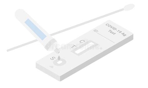 带盒式滴管拭棒扁平型的covid19快速测试套件 Sarscov2检测卡通塑料自检试剂盒 向量例证 插画 包括有 健康 孵出