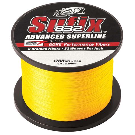 832 Braid 10 Lb Hi Vis Yellow 150 Yds Sufix 832® Advanced Superline