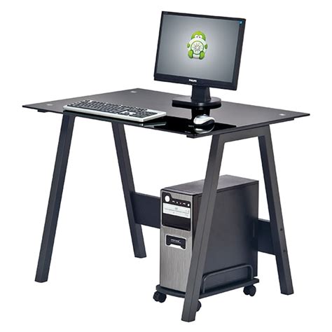 Glass Computer Desk Glass Top Computer Desk Long Sheng