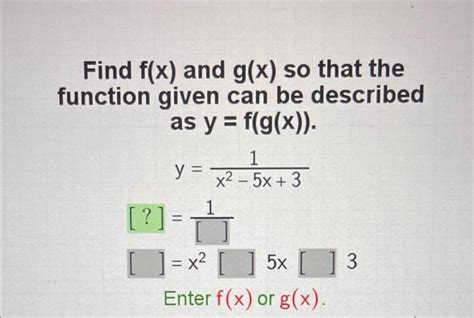 Solved Find F X And G X So That The Function Given Can Be