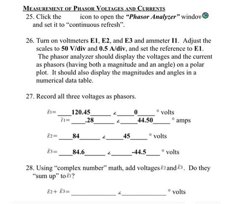 Solved Measurement Of Phasor Voltages And Currents 25 Click