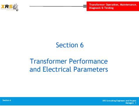 Power Transformers Performance Electrical Parameters PPT Slide Deck